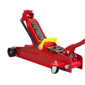 big red tam825051 torin hydraulic low profile trolley service/floor jack with single piston quick lift pump, 2.5 ton (5,000 lb) capacity, red