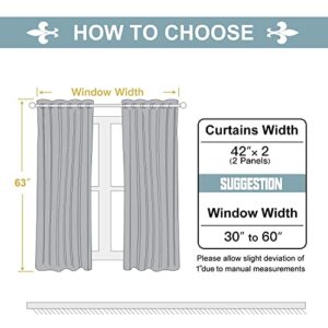 ChrisDowa Grommet Blackout Curtains for Bedroom and Living Room - 2 Panels Set Thermal Insulated Room Darkening Curtains (Dark Grey, 42 x 63 Inch)