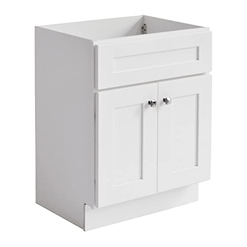 Design House 586941 Bath Unassembled Modern 2-Door Shaker Bathroom Vanity Cabinet Only, 30 x 21, White