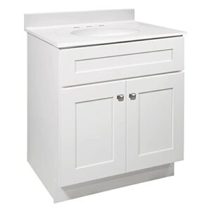 Design House 586941 Bath Unassembled Modern 2-Door Shaker Bathroom Vanity Cabinet Only, 30 x 21, White