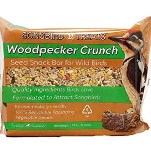 Songbird Treats Seed Bars | 1-2 lb Bird Seed Cakes for Wild Birds (Woodpecker Crunch)