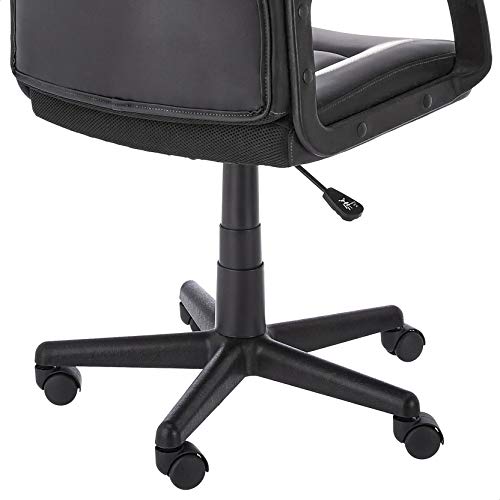 Amazon Basics Racing/Gaming Style Office Chair, Faux Leather, 22.6"D x 25.2"W x 44.1"H, White