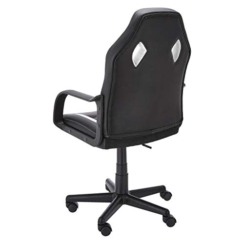 Amazon Basics Racing/Gaming Style Office Chair, Faux Leather, 22.6"D x 25.2"W x 44.1"H, White