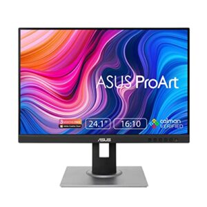 asus proart display pa248qv 24.1” wuxga (1920 x 1200) 16:10 monitor, 100% srgb/rec.709 Δe < 2, ips, displayport hdmi d-sub, calman verified, anti-glare, tilt pivot swivel height adjustable, black