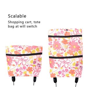 Shopping Bag with Wheels Foldable Shopping Cart Collapsible Trolley Bags Reusable Shopping Bags for Shoppings,Students,Women,Men