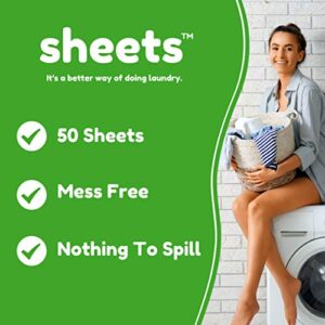 Sheets Laundry Club - As Seen on Shark Tank - Laundry Detergent - (Up to 100 Loads) 50 Laundry Sheets - Unscented - No Plastic Jug - New Liquid-Less Technology - Lightweight - Easy To Use -