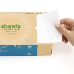 Sheets Laundry Club - As Seen on Shark Tank - Laundry Detergent - (Up to 100 Loads) 50 Laundry Sheets - Unscented - No Plastic Jug - New Liquid-Less Technology - Lightweight - Easy To Use -