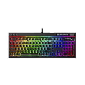 hyperx alloy elite 2 – mechanical gaming keyboard, software-controlled light & macro customization, abs pudding keycaps, media controls, rgb led backlit, linear switch, hyperx red,black