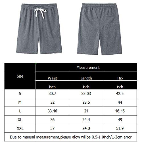 DELCARINO Men's Casual Soft Cotton Elastic Jogger Gym Active Pocket Knit Shorts Burnout Wine Medium