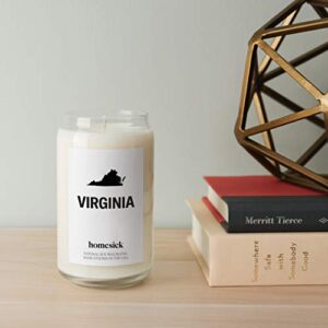 Homesick Premium Scented Candle, Virginia - Scents of Oakmoss, Pinewood, Tonka Bean, 13.75 oz, 60-80 Hour Burn, Natural Soy Blend Candle Home Decor, Relaxing Aromatherapy Candle