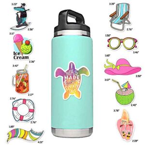 SUSIHI Summer Beach Stickers for Hydroflasks Cute Stickers for Kids Laptop Water Bottles Stickers Waterproof Stickers for Teens(50 Pcs)