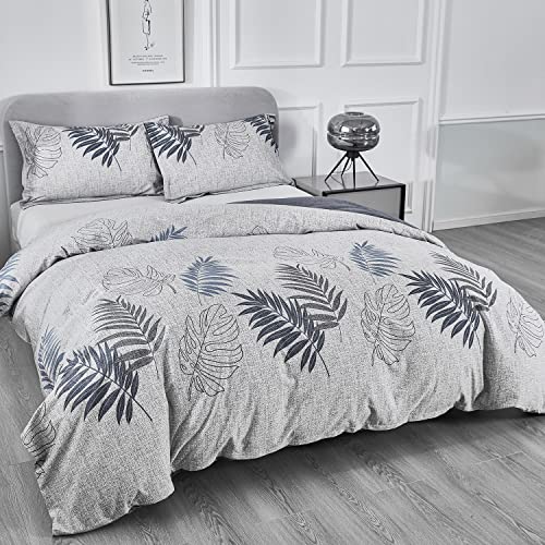 OAITE Duvet Cover Set,100% Cotton Comforter Cover with Floral Pattern Duvet Cover Set,Soft Bedding Set Includes with 3 Piece (2 Pillow Shams,1 Duvet Cover)