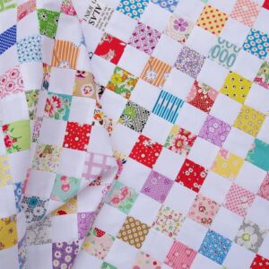 8" x 8" 50PCS Quilters Cotton Fabric Squares Bundles for Sewing Quilt Potholders DIY& Quilting Beginners