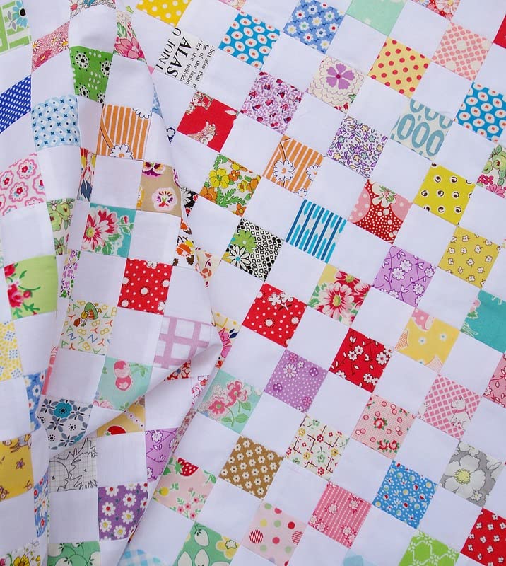 8" x 8" 50PCS Quilters Cotton Fabric Squares Bundles for Sewing Quilt Potholders DIY& Quilting Beginners