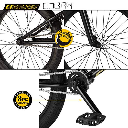 Eastern Bikes Eastern BMX Bikes - Cobra Model Boys and Girls 20 Inch Bike. Lightweight Freestyle Bike Designed by Professional BMX Riders at (Black)