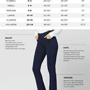 Premium Women's Stretch Dress Pants - Wear to Work - Ponte Treggings - Bootcut - Navy Blue - DP-Boot-Full-Navy-L