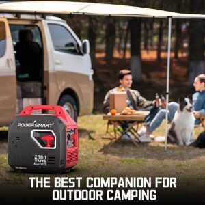 PowerSmart 2500 Watt Portable Gas Inverter Generator, Super Quiet for Camping, Tailgating, Home Emergency Use, (PS5020W)