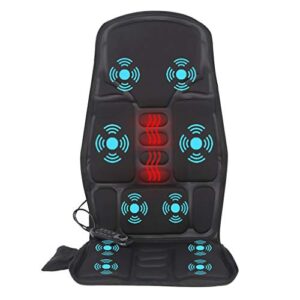 slothmore vibration-back-massager with heat, back-massage-cushion, chair seat massager with 10 vibrating nodes to release stress and fatigue, for home office use