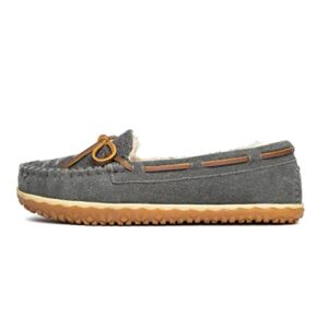 minnetonka womens tilia moccasin, grey, size 8