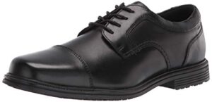 rockport mens rockport men's robinsyn waterproof cap toe oxford, black, 9.5 us