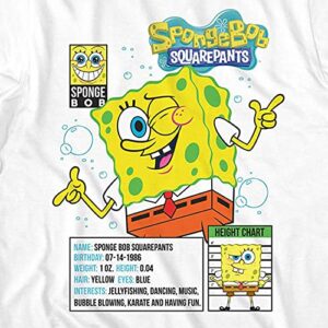 Mens Spongebob Squarepants Classic Shirt - Spongebob, Patrick & Krusty Krab T-Shirt (White Stat Sheet, Medium)