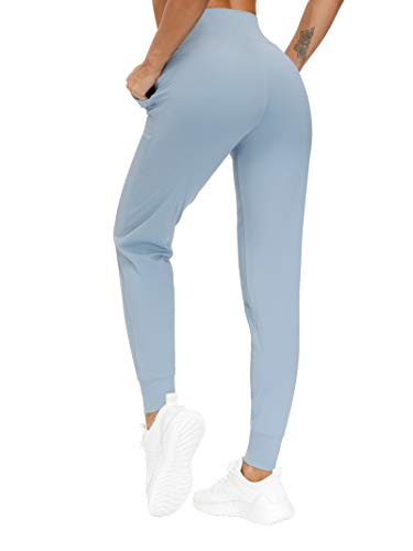 THE GYM PEOPLE Women's Joggers Pants Lightweight Athletic Leggings Tapered Lounge Pants for Workout, Yoga, Running (Medium, Denim Blue)