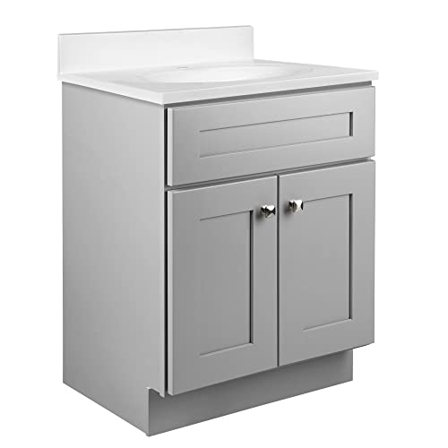 Design House 587063 Bath Modern Unassembled 2-Door Shaker Bathroom Vanity Cabinet Only, 24 x 18,Grey