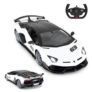 rastar toy lamborghini car 1:14 lamborghini aventador svj remote control model car, super rc sport racing car for kids boys gifts, 2.4ghz / white