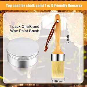 Clear Finishing Wax Furniture Finishing Wax 7 oz Chalk Paint Sealing Wax with Chalk and Wax Paint Brush for Painting or Waxing Interior Furniture, Cabinets, Walls, Home Decor Accessories