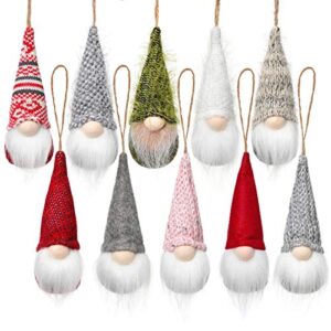 christmas tree hanging gnomes ornaments set of 10, swedish handmade plush gnomes santa elf hanging home decorations holiday decor