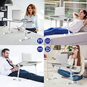 Besign LT06 Pro Adjustable Latop Table [Large Size], Portable Standing Bed Desk, Foldable Sofa Breakfast Tray, Notebook Computer Stand for Reading and Writing (White)