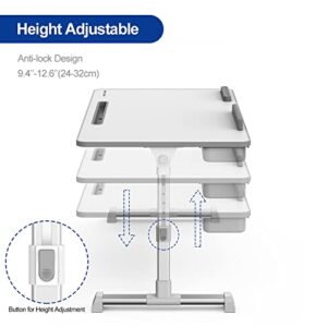 Besign LT06 Pro Adjustable Latop Table [Large Size], Portable Standing Bed Desk, Foldable Sofa Breakfast Tray, Notebook Computer Stand for Reading and Writing (White)