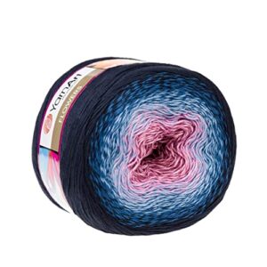 yarnart flowers yarn 55% cotton 45% acrylic 250gr 1094yds multicolor cotton yarn rainbow crochet yarn spring summer 2 sport yarn (273)