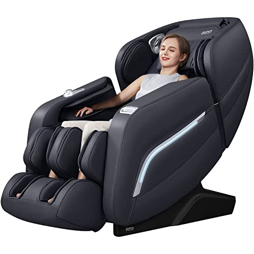 iRest 2023 Massage Chair, Full Body Zero Gravity Recliner with AI Voice Control, SL Track, Bluetooth, Yoga Stretching, Foot Rollers, Airbags, Heating (Black)