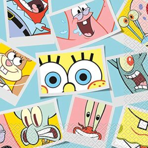 spongebob squarepants paper luncheon napkins - 7" x 7", 16 pcs