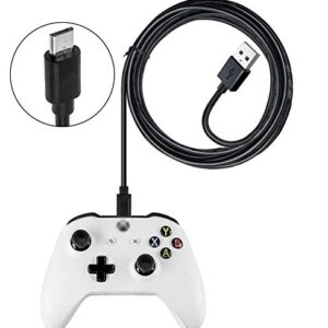 Akingdleo Replacement Xbox One Charging Cable,Play Charge Cord Compatible for Xbox One S/Xbox One Elite/Xbox One X/DualShock 4 Controllers (Black 5FT)