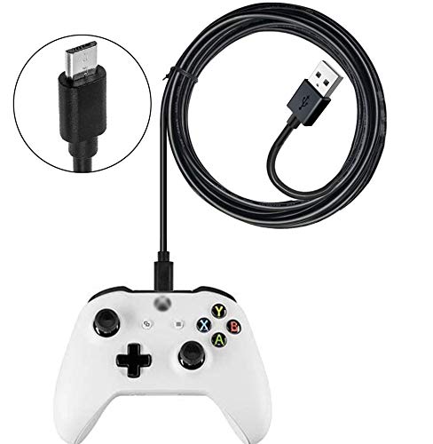 Akingdleo Replacement Xbox One Charging Cable,Play Charge Cord Compatible for Xbox One S/Xbox One Elite/Xbox One X/DualShock 4 Controllers (Black 5FT)