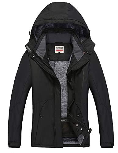 WULFUL Women’s Waterproof Snow Ski Jacket Mountain Windproof Winter Coat with detachable hood