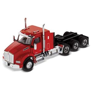 diecast masters kenworth t880 sbfa tractor truck, tridem tractor with 40" sleeper - speed orange | real truck specifications | 1:50 scale model semi trucks | diecast model 71057