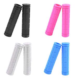 yizel bike handlebar grips, 4 pairs, non slip rubber mountain bicycle handlebar bmx/mtb bike grips for kids girls boys