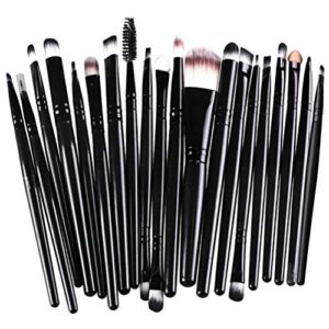 makeup brushes pimoys make up brush set 20 pcs professional face eyeliner for foundation blush concealer eyeshadow with travel black