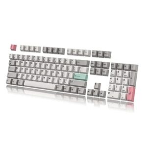 hk gaming custom keycaps | dye sublimation pbt keycap set for mechanical keyboard | 139 keys | cherry profile | ansi us-layout | compatible with cherry mx, gateron, kailh, outemu | modern dolch light