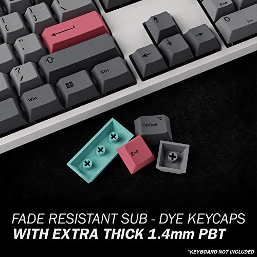 HK GAMING Custom Keycaps | Dye Sublimation PBT Keycap Set for Mechanical Keyboard | 139 Keys | Cherry Profile | ANSI US-Layout | Compatible with Cherry MX, Gateron, Kailh, Outemu | Stealth Dolch