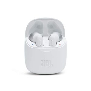 jbl tune 225tws true wireless earbud headphones - pure bass sound, bluetooth, 25h battery, dual connect, native voice assistant (white)