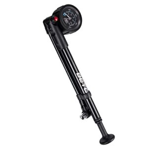 beto high pressure shock pump - (400 psi max) mtb bike shock pump for fork & rear suspension with no-loss schrader valve