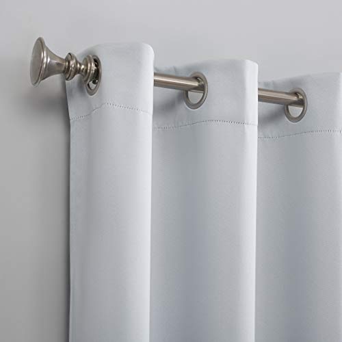 Sun Zero Easton Energy Saving Blackout Grommet Curtain Panel, 40" x 84", Dove White