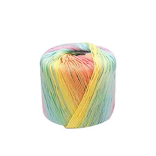 EXCEART Rainbow Yarn 1 Roll 133M Color Rainbow Yarn Segment Dyed Gradient Cotton Yarn for Hand Knitting Crocheting (Light Rainbow) Yarn Bulk