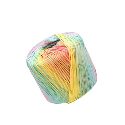 EXCEART Rainbow Yarn 1 Roll 133M Color Rainbow Yarn Segment Dyed Gradient Cotton Yarn for Hand Knitting Crocheting (Light Rainbow) Yarn Bulk