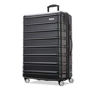 samsonite omni 2 hardside expandable luggage with spinner wheels, checked-large 28-inch, midnight black