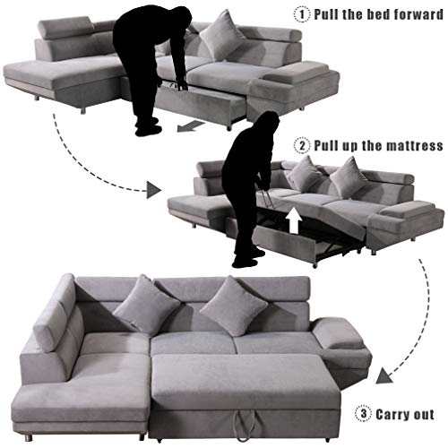 Sleeper Sofa Bed Futon Sofa Bed Sectional SofaSofas for Living Room Furniture Set Modern Sofa Set Corner Sofa Upholstered Contemporary Fabric